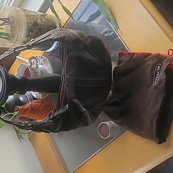 Coach | Bags | Vintage Coach Crescent Brown Leather Hobo With Duster ...